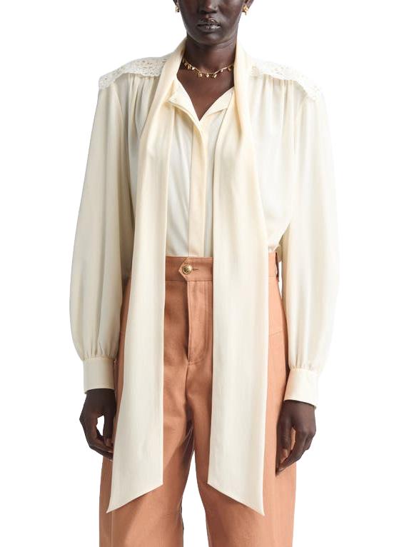 CHLOÉ Chloé Pussy-Bow Silk Crêpe de Chine Shirt